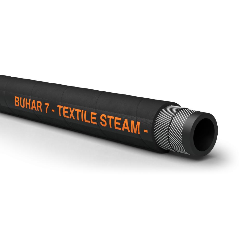 Buhar 7bar Black EPDM Textile Steam hose BS5122/A2 – Merseyflex Ltd