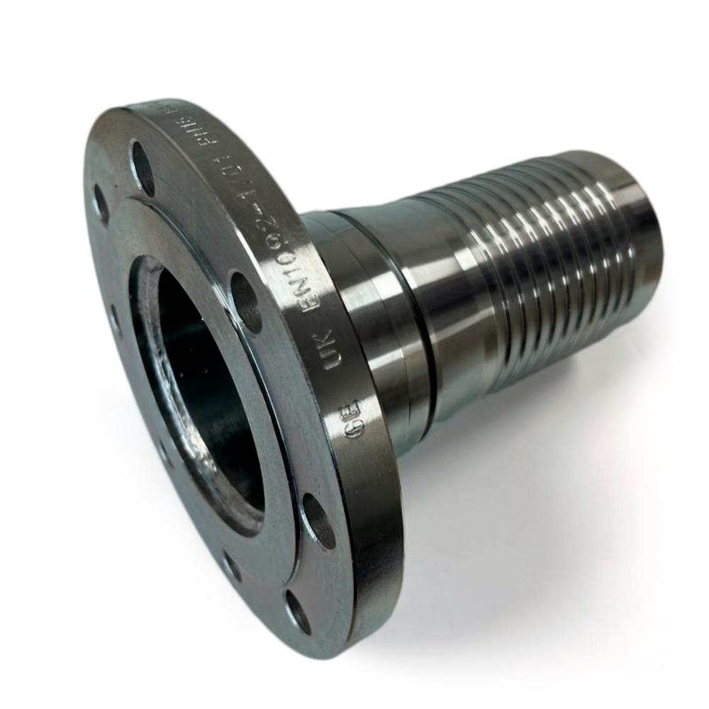 Stainless Steel Fixed Flange x Serrated Hosetail – Merseyflex Ltd